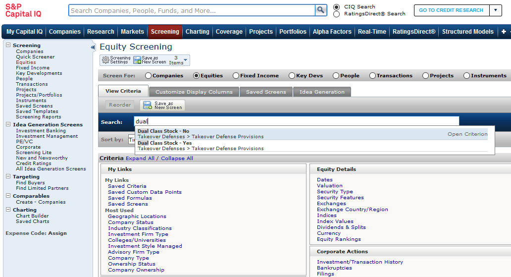 Multiple classes of stock | Baker Library