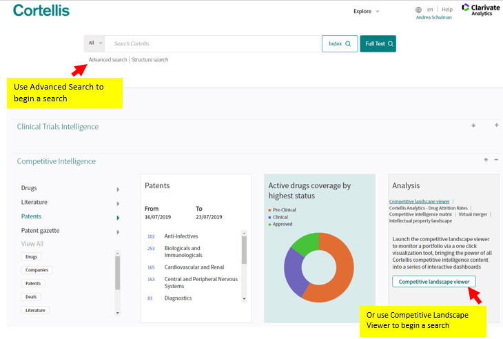 Patent search: Cortellis | Baker Library